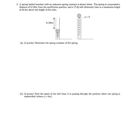 SOLVED Spring Loaded Launcher With An Unknown Spring Constant Is Shown Below The Spring Is
