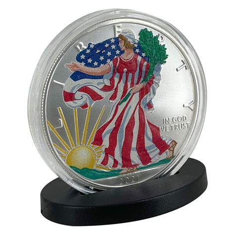 2021 Colorized Type 2 Silver Eagle Bu Us Coins