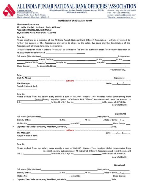 New Enrollment Form Pdf Economy Of India Banking