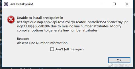 Spring boot 项目设置 debug 断点的时候报错用 eclipse V EX