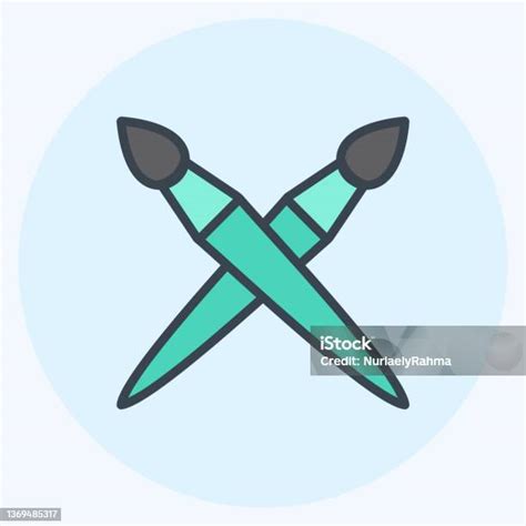 아이콘 브러쉬 컬러 메이트 스타일 간단한 일러스트레이션 인쇄 공지 사항 등에 적합 개념에 대한 스톡 벡터 아트 및 기타 이미지