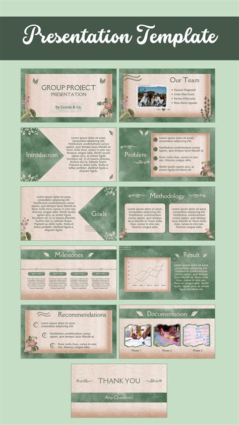 Green And Cream Vintage Aesthetic Group Project Presentation In 2025 Presentation Slides