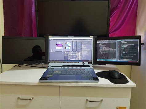 Portable Monitor Triple Setup Computers Tech Parts Accessories Monitor Screens On