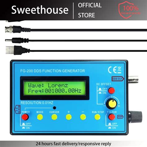 Fg 200 Dds Function Signal Generator Frequency Counter 0 01hz 500khz Signal Source Module Sine