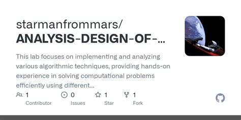 Github Starmanfrommarsanalysis Design Of Algorithms Lab This Lab