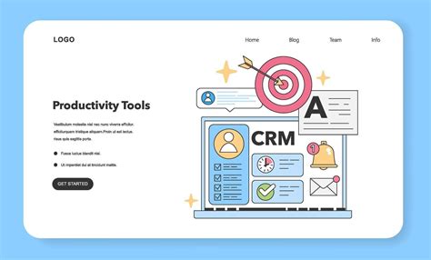 CRM Software Visualization Concept Flat Vector Illustration