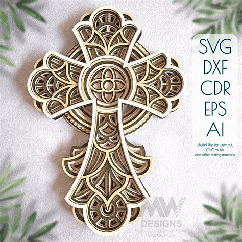 Layered Cross Svg 3d Svg Cross Cricut Cross Svg Files Las Inspire