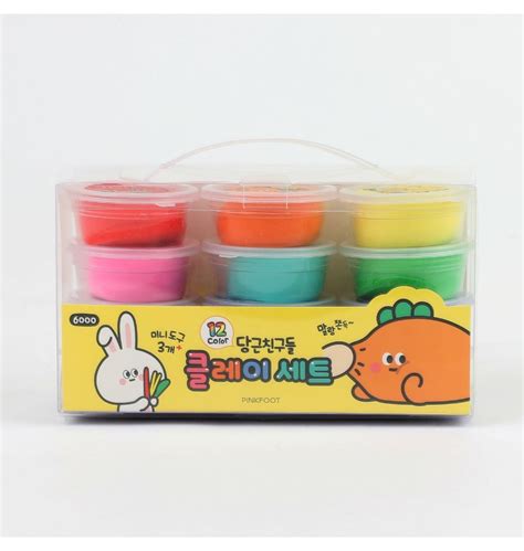 핑크풋 당근친구들 클레이 세트 12색 1세트 점토 교육 공작 학습놀이 만들기 미술 공예 어린이 유아 티몬
