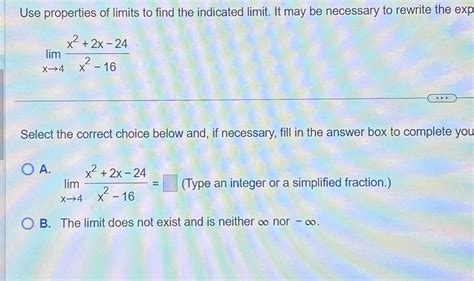 Solved Use properties of limits to find the indicated limit. | Chegg.com