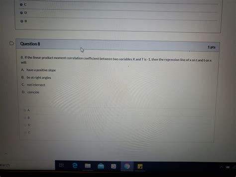 solved question 9 1 pts 9 the regression line y 10x 15
