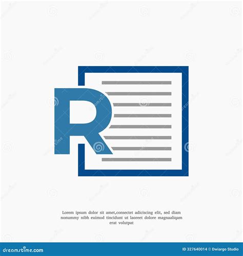 Letter R Document Logo Design Template Stock Vector Illustration Of Literature Journal 327640014