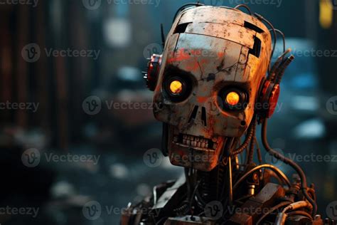 ai generated obsolete rusty robot trash generate ai 41768684 stock