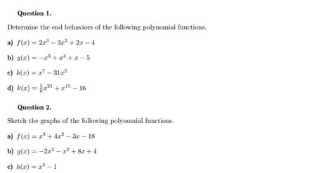 solved determine the end behaviors of the following