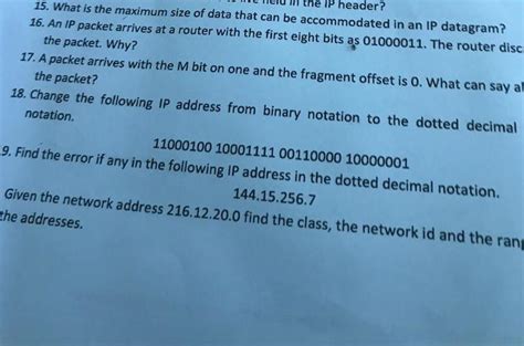 Solved IP Header What Is The Maximum Size Of Data That Chegg