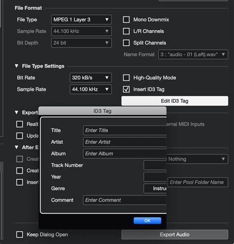 Cubase 105 In Export Audio Mixdown Window When You Select Edit