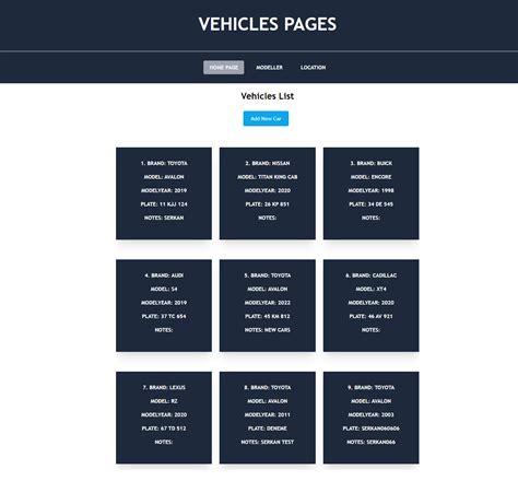 GitHub Serkan Ucakcioglu Vehicles Page React JS Vehicles