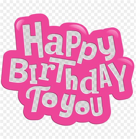 Free Download Hd Png Pink Happy Birthday Text With Playful Style Png