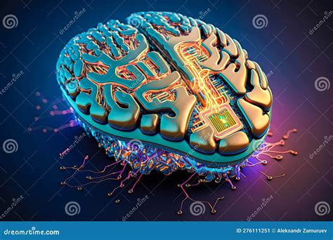 Ai Chipset With Human Brain On Computer Circuit Board Artificial Intelligence Data Mining And