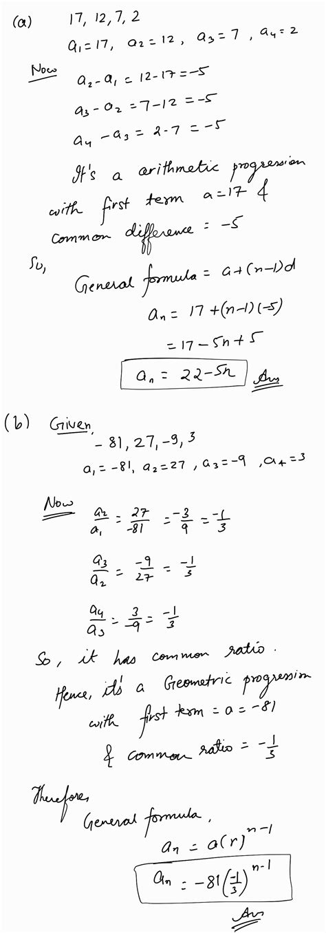 Solved State Whether Each Sequence Is Arithmetic Geometric Or
