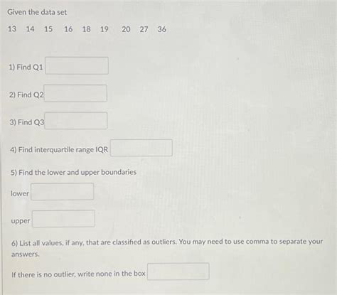 solved given the data set 1 find q1 2 find q 3 find q3