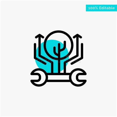 Development Engineering Growth Hack Hacking Turquoise Highlight Circle Point Vector Icon