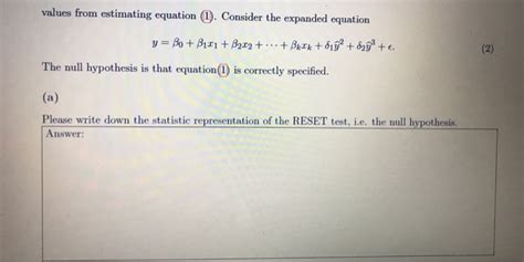 Problem 3 Ramseys 1969 Proposed Regression