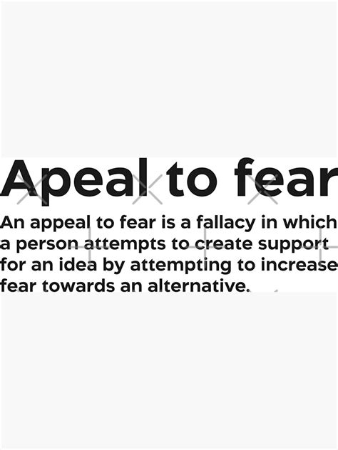 Appeal To Fear Fallacy Black Premium Matte Vertical Poster Sold By Artistiwalembellishment Co