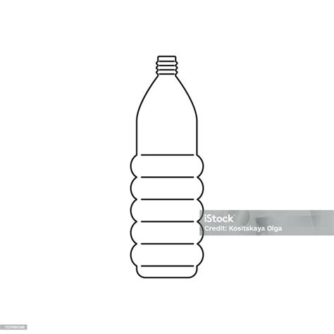 흰색 바탕에 플라스틱 병의 검은 고립 된 개요 아이콘입니다 플라스틱 병의 라인 아이콘 0명에 대한 스톡 벡터 아트 및 기타 이미지 0명 검은색 단일 객체 Istock
