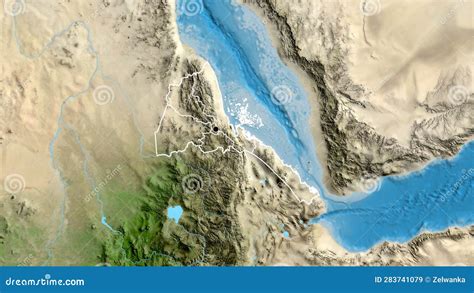 Shape Of Eritrea With Regional Borders Satellite Stock Illustration Illustration Of Capital