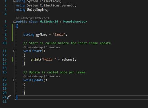 Hello Myname With Variable Show Gamedevtv