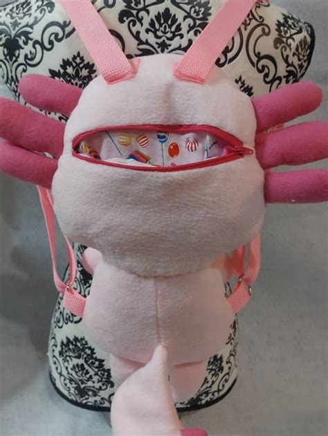 Chibi Axolotl Plush Backpack Fun Wear Accessory Cosplay Etsy