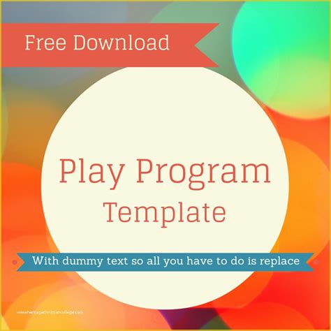 Free School Play Program Template Of Free Play Program Template For Use This In Your
