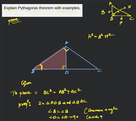 Explain Pythagoras Theorem With Examples Filo