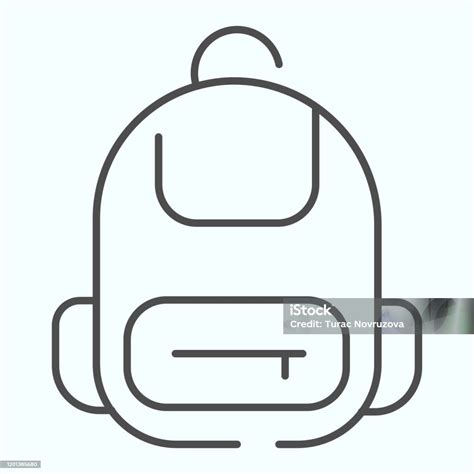 배낭 얇은 라인 아이콘입니다 학교 가방 벡터 그림 흰색에 격리 배낭 개요 스타일 디자인 웹 및 응용 프로그램을 위해 설계 Eps 10 10에 대한 스톡 벡터 아트 및 기타