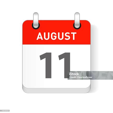 Desain Tanggal Kalender Agosto 11 Agustus 11 Ilustrasi Stok Unduh