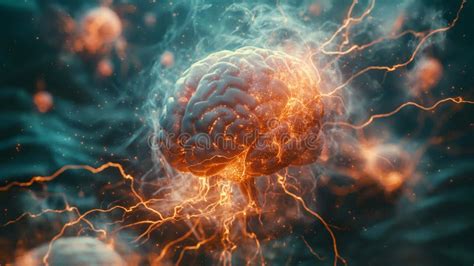 Two Human Brain Hemispheres With Neural Activity Abstract Scientific Background Generative Ai