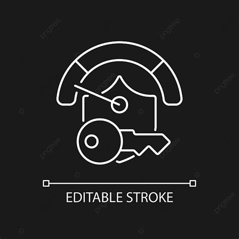 Linear Icon For Dark Theme Representing A Vulnerable Password Vector