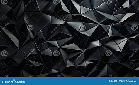 Abstract Black Polygonal Background Texture Low Poly Dark Wall Deep Black Low Polygon Mesh