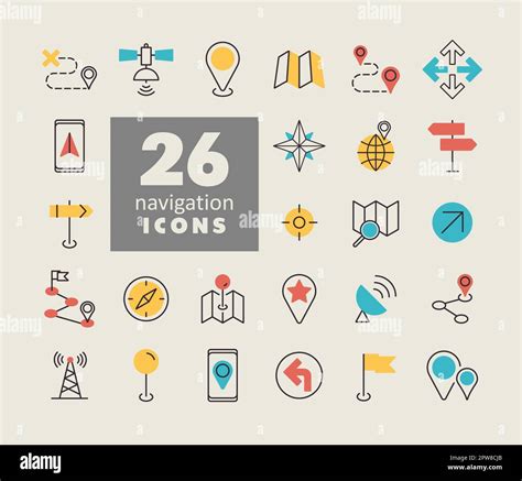 Maps Location Navigation Vector Flat Icons Set Stock Vector Image Art Alamy