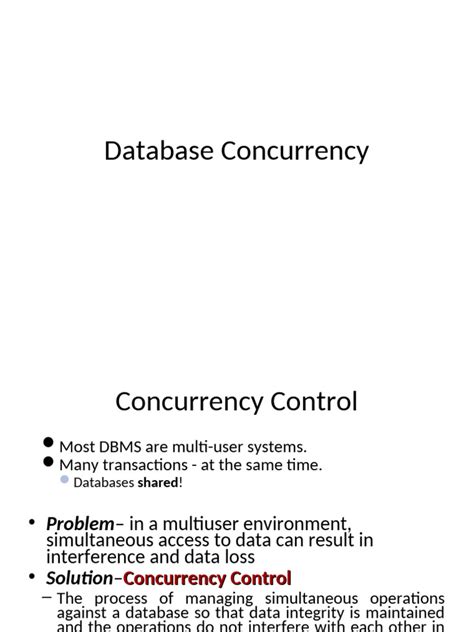 Database Concurrency Pdf Database Transaction Databases
