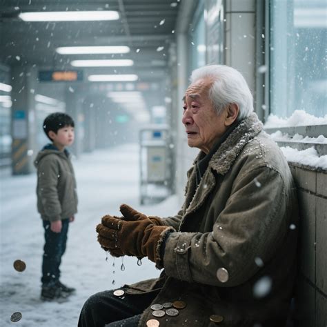 Yeonwoo 찢어진 장갑 한 짝 서울의 겨울은 사람의 마음까지 얼게 만들었다 특히 서울역 근처 바람이 지하도를 휘감고 지나가는 오후였다 75세의 이 할아버지는