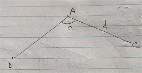 trigonometry find third point of triangle knowing two points an