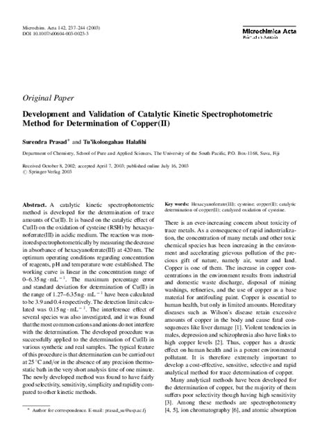 Pdf Development And Validation Of Catalytic Kinetic