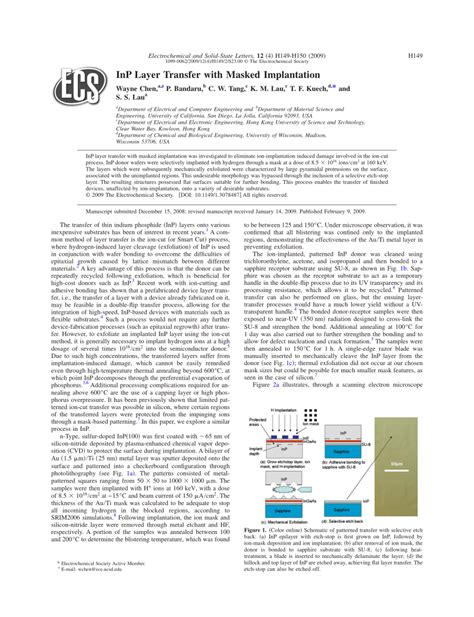 Pdf Inp Layer Transfer With Masked Implantation