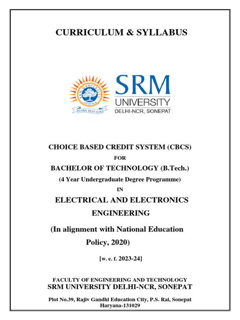 Eee 2023 Curriculum And Syllabus Nep 2020 Pdf Engineering Engineer