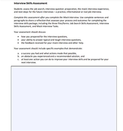 Solved Interview Skills Assessment Students Assess The Job