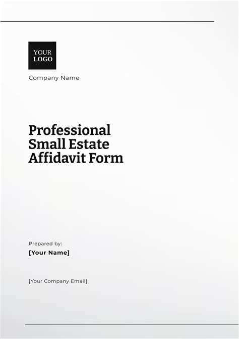 Free Professional Small Estate Affidavit Form Template To Edit Online