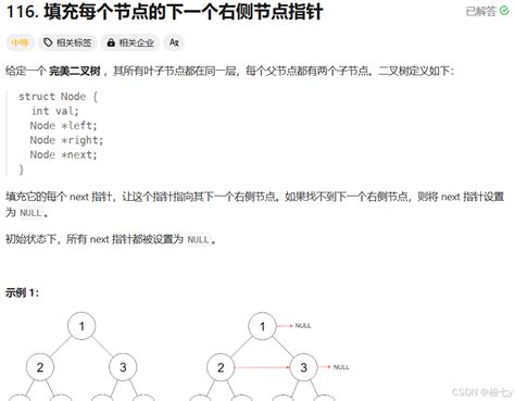 Leetcode日记(100)填充每个节点的下一个右侧节点指针 Csdn博客 Leetcode日记(100)填充每个节点的下一个右侧节点指针 Csdn博客