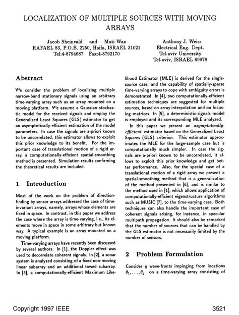 Pdf Localization Of Multiple Sources With Moving Arrays