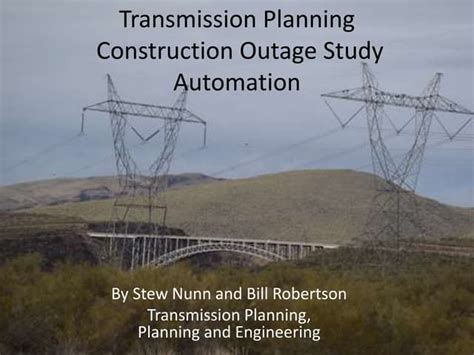 System Operating Limit Construction Outage Study Automation Best